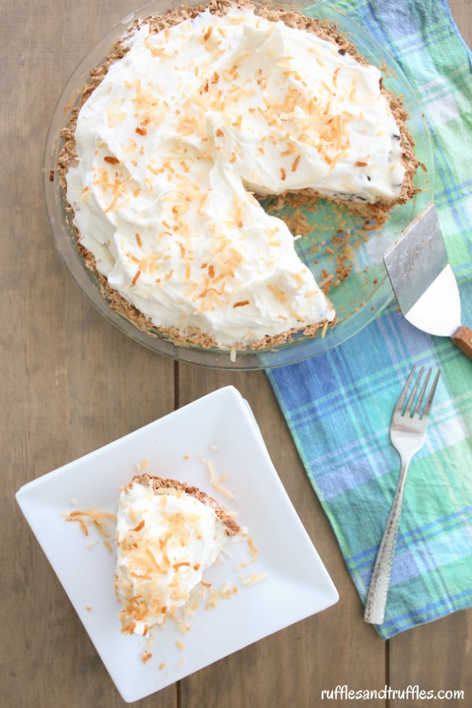 Coconut Macaroon Ice Cream Pie - Helpful Homemade