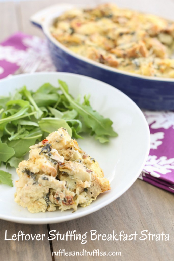 Leftover Stuffing Breakfast Strata for #SundaySupper - Helpful Homemade