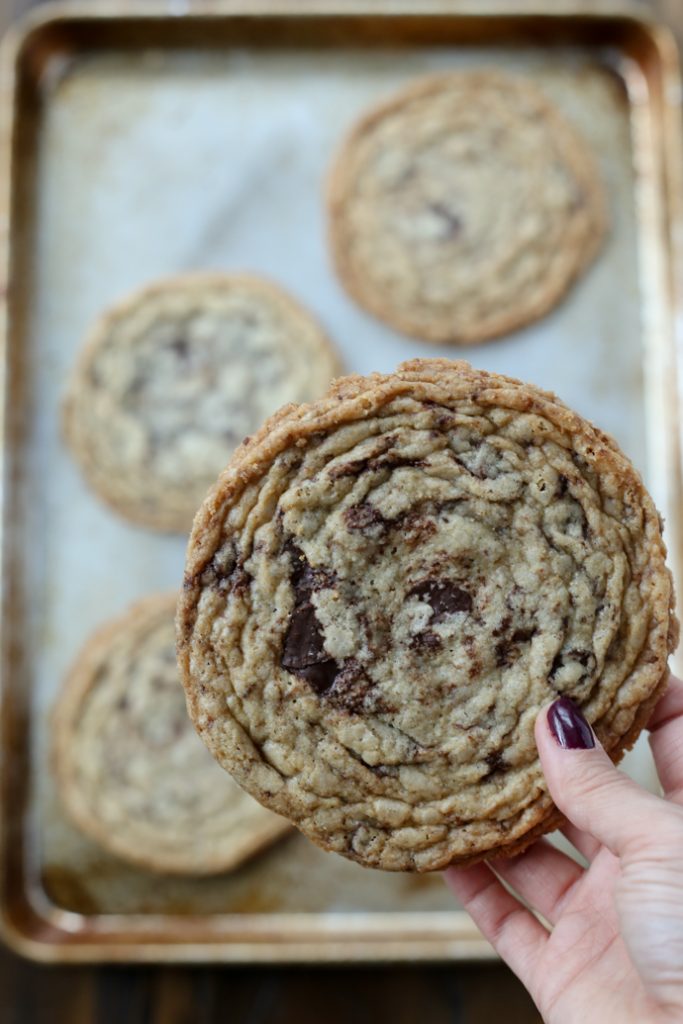 Pan-Banging Chocolate Chip Cookies - Helpful Homemade